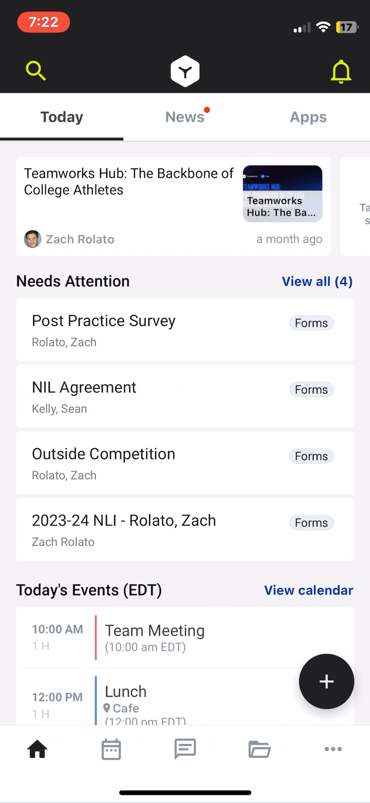 Teamworks Hub + Teamworks Athlete Development Mobile Integrations